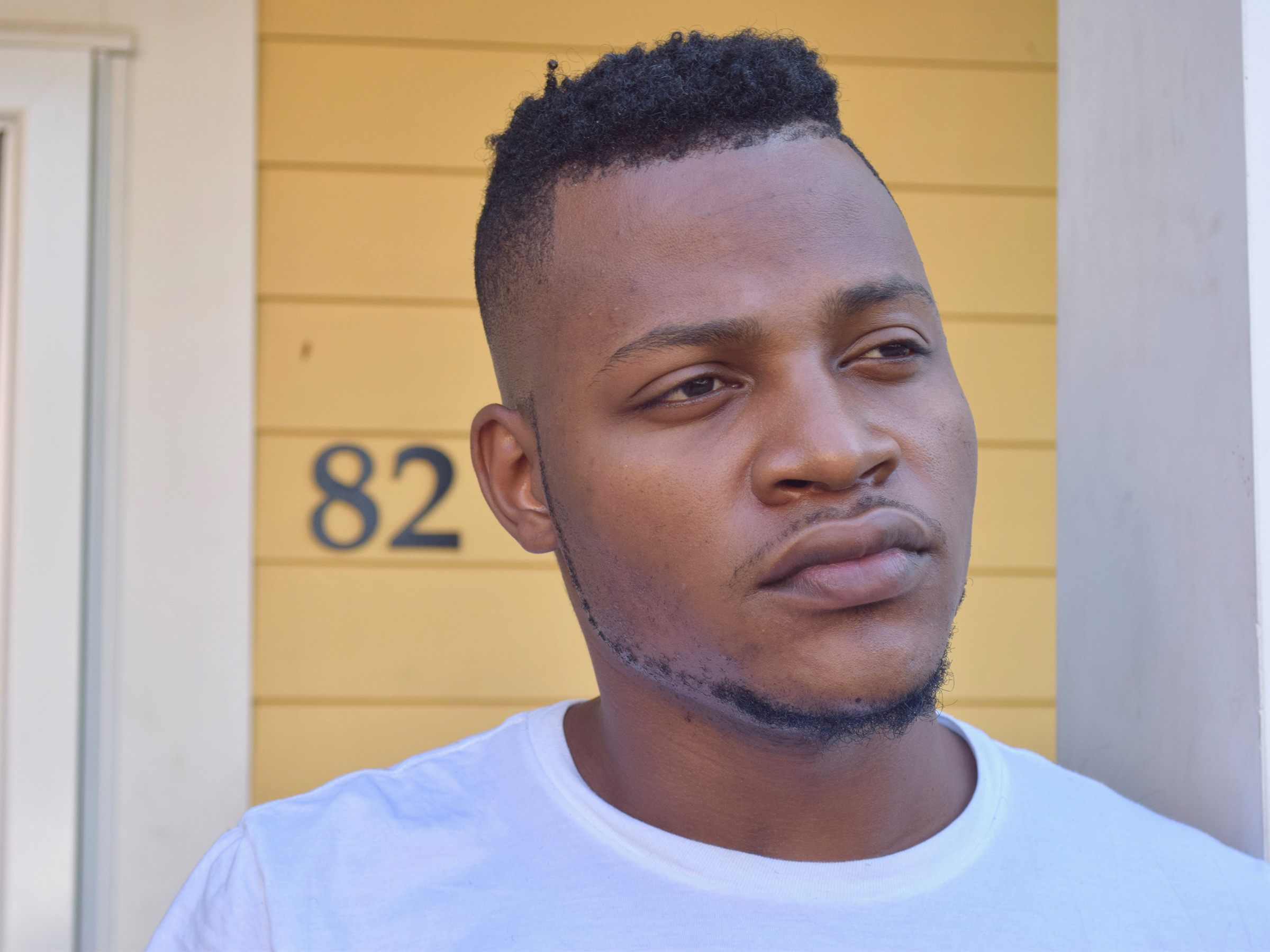 Vladimir Mead stands outside his mother’s house in the Hyde Park ...